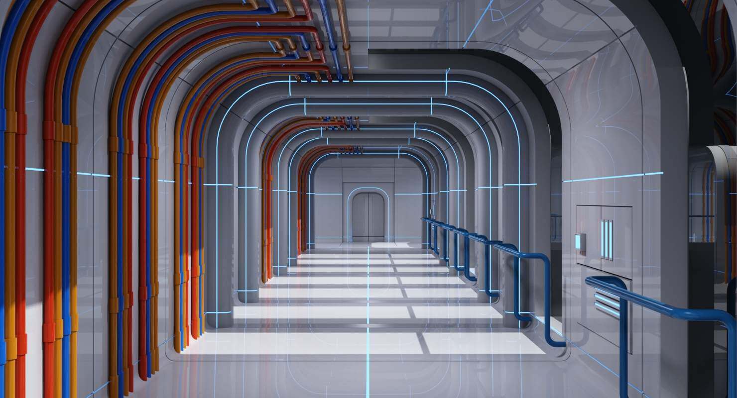 Futuristic Space Ship Interior Corridor - 3D Model by Giimann