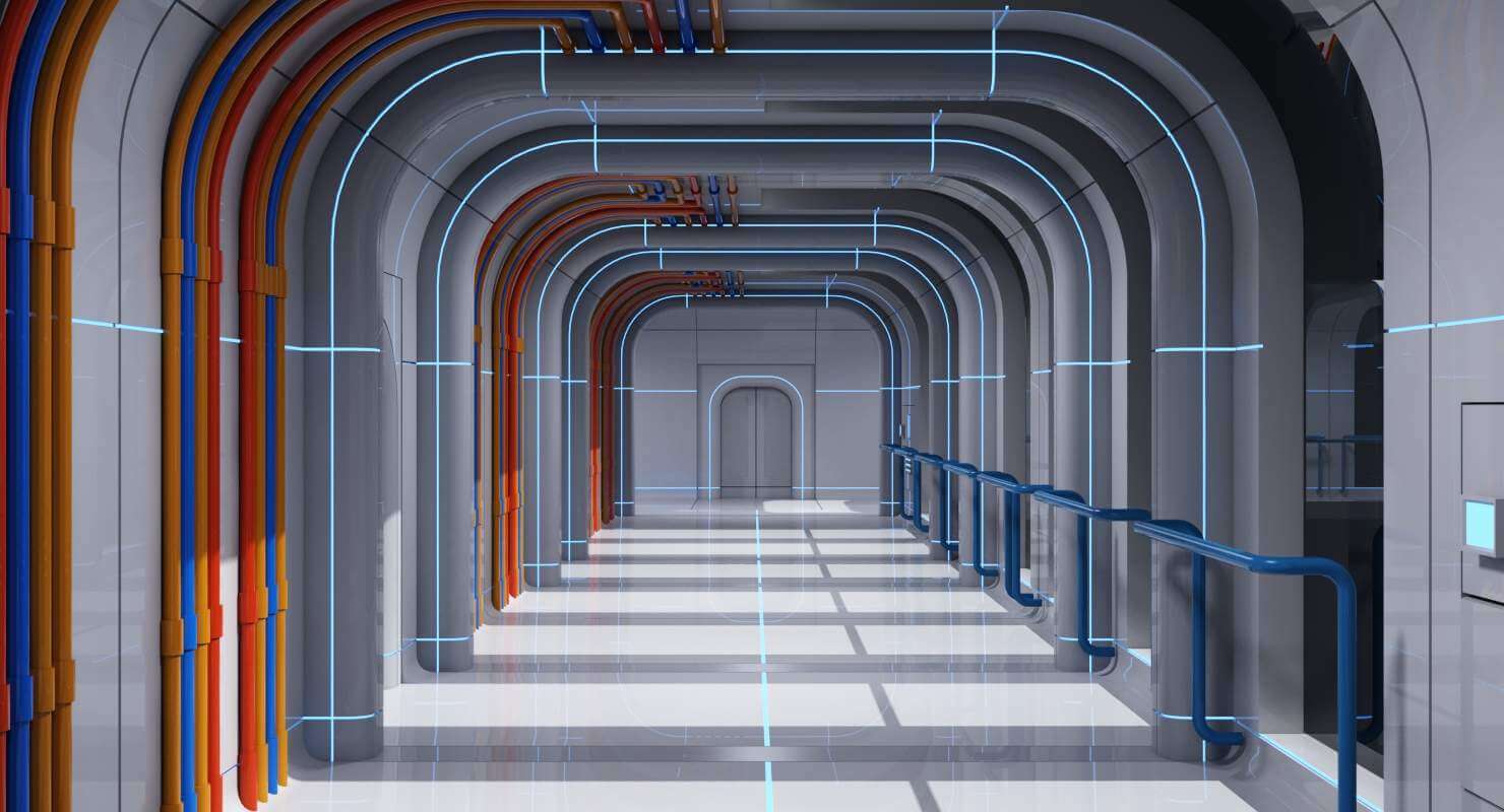 Futuristic Space Ship Interior Corridor - 3D Model by Giimann