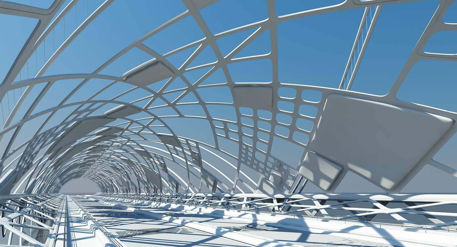 HD Futuristic Suspension Bridge - 3D Model by Giimann