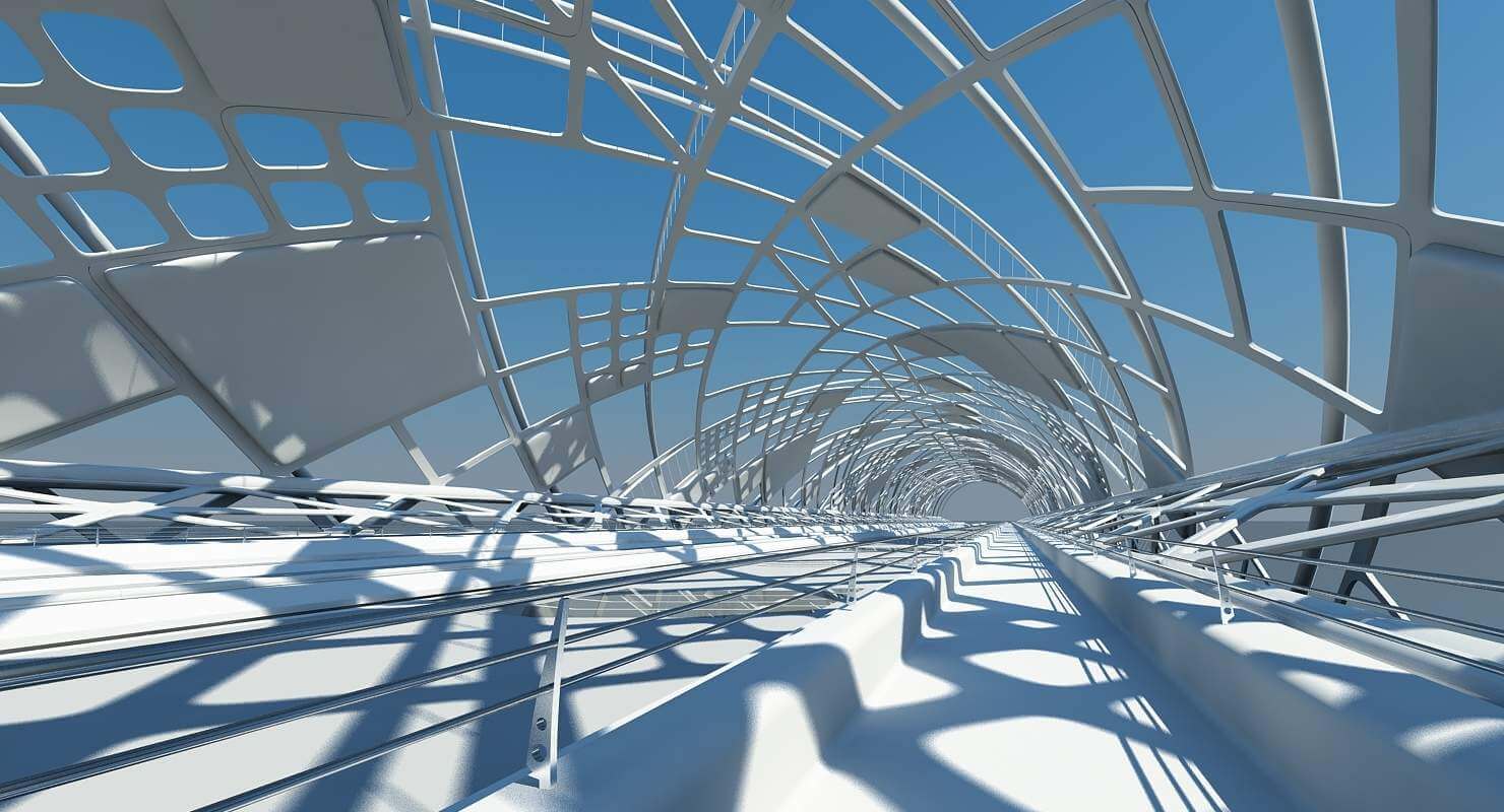 HD Futuristic Suspension Bridge - 3D Model by Giimann