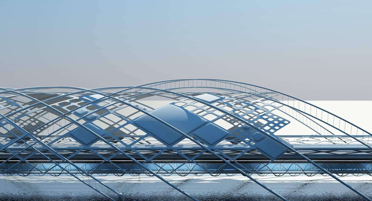 HD Futuristic Suspension Bridge - 3D Model by Giimann