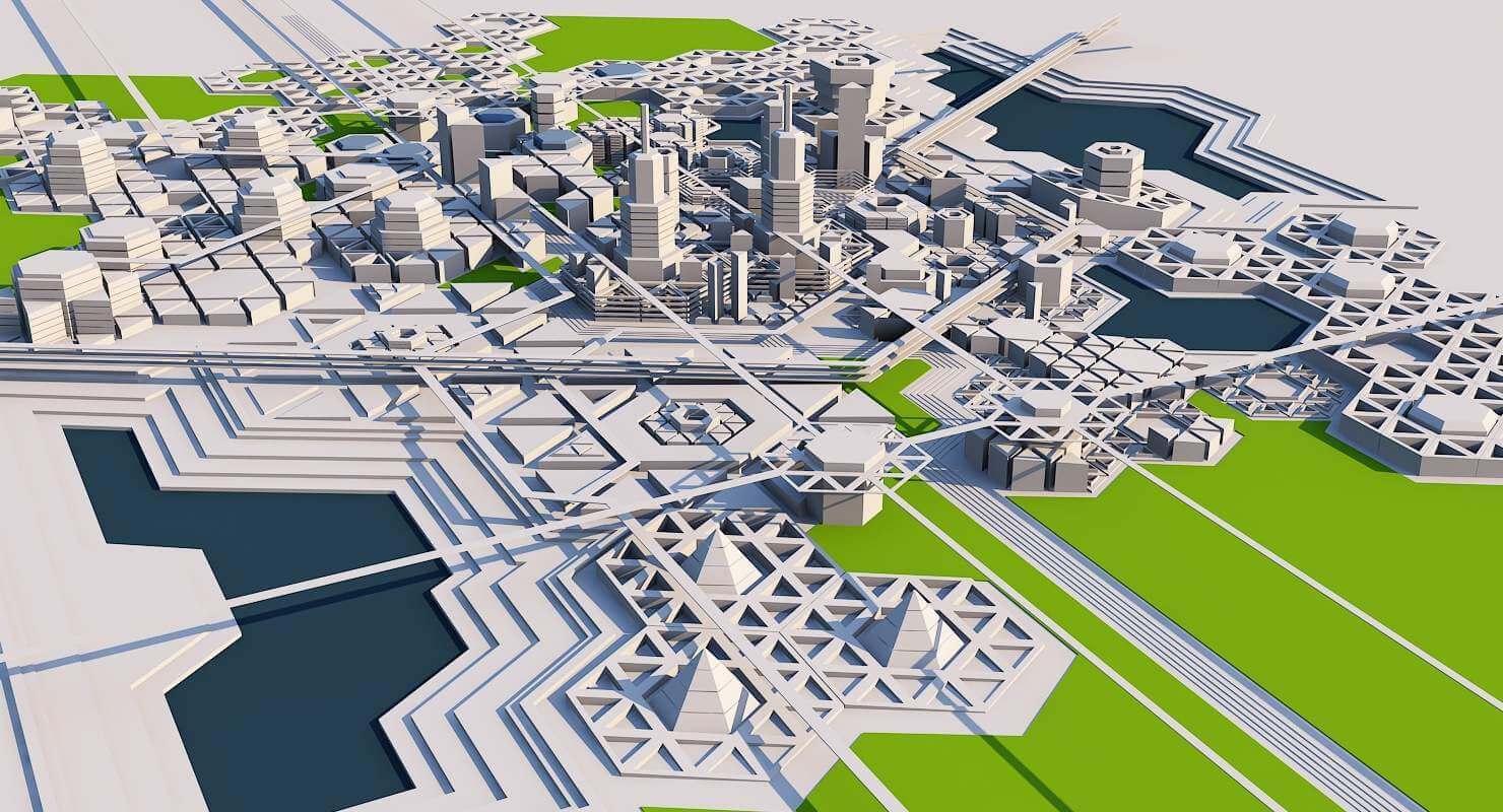 Geometric City - 3D Model by Giimann