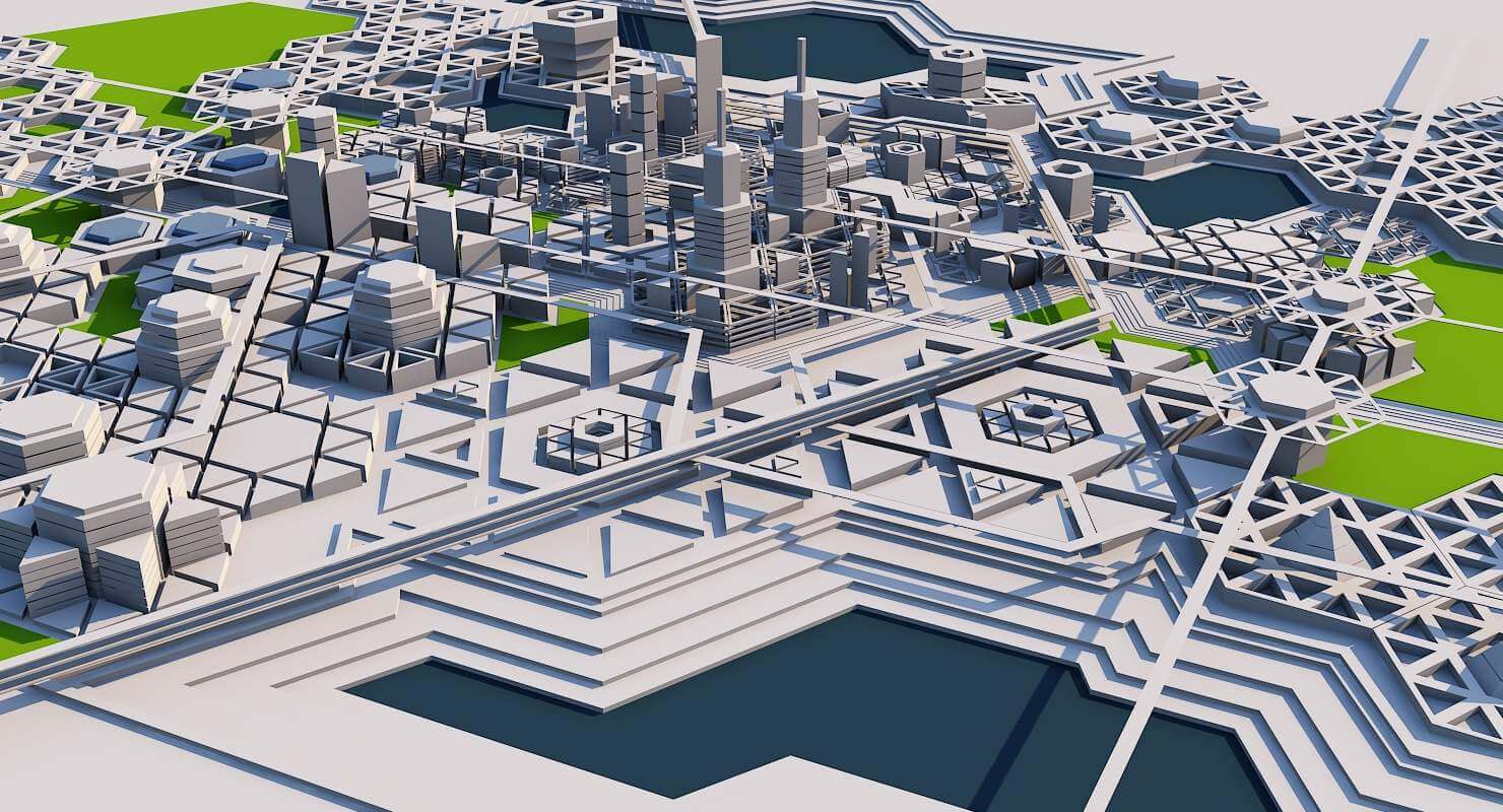 Geometric City - 3D Model by Giimann