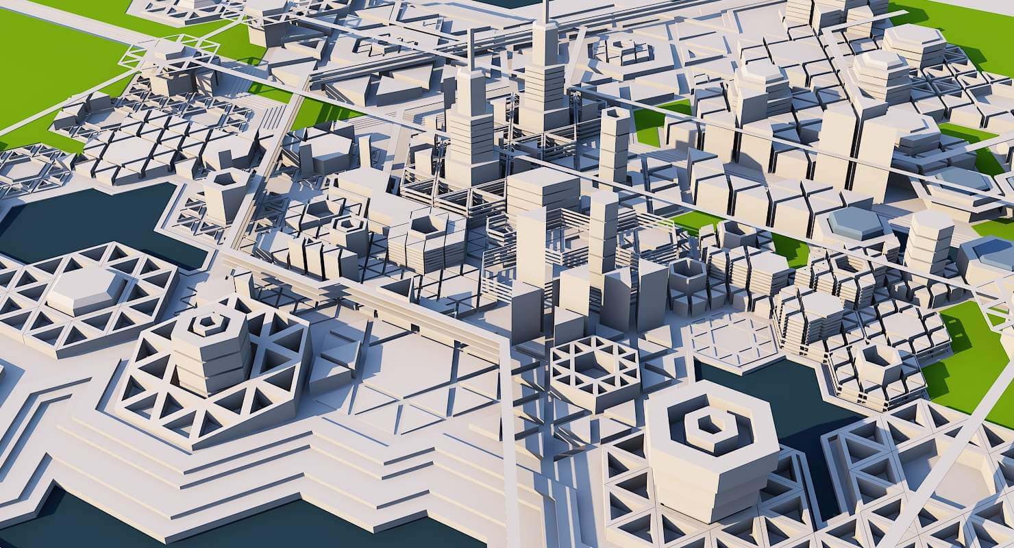 Geometric City - 3D Model by Giimann