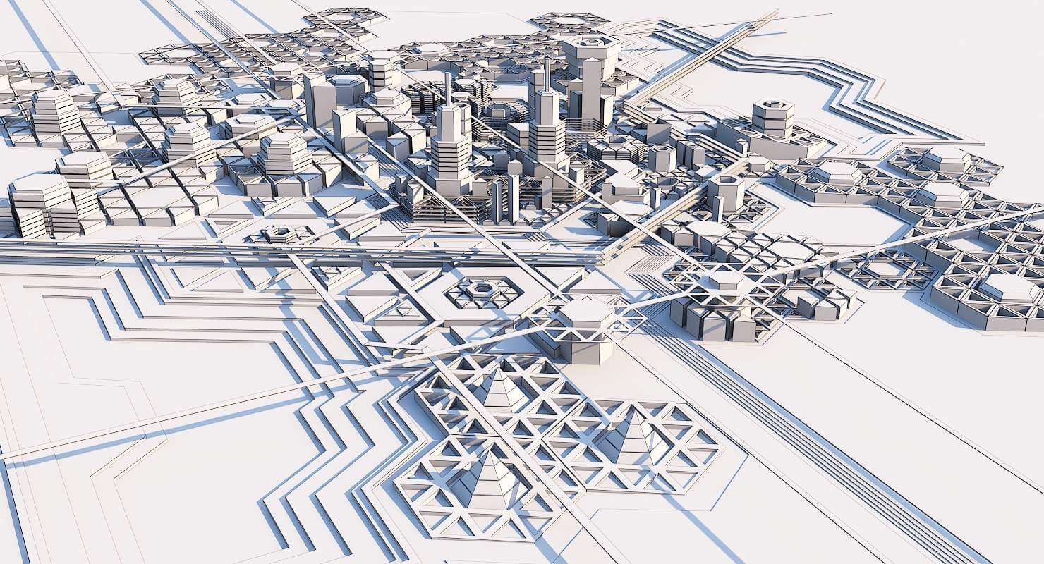 Geometric City - 3D Model by Giimann