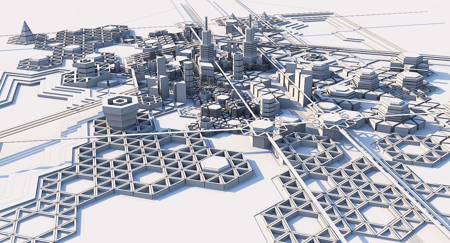 Geometric City - 3D Model by Giimann