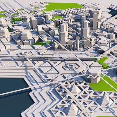 Geometric City - 3D Model by Giimann
