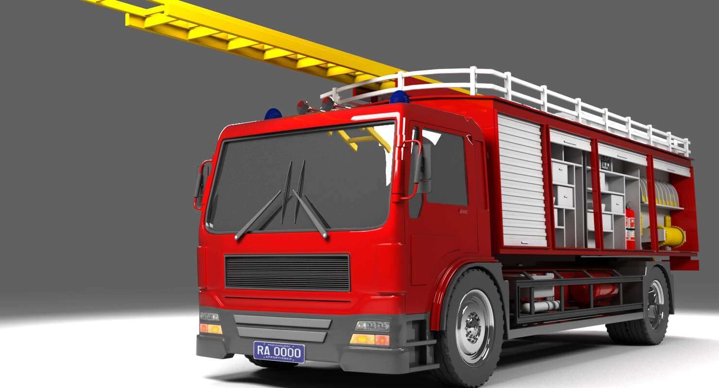 HGV Fire Truck - 3D Model by Giimann