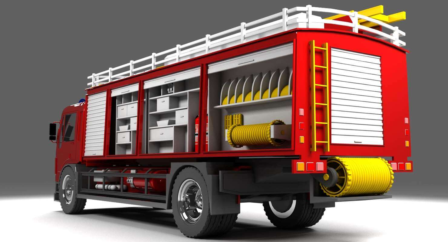 HGV Fire Truck - 3D Model by Giimann