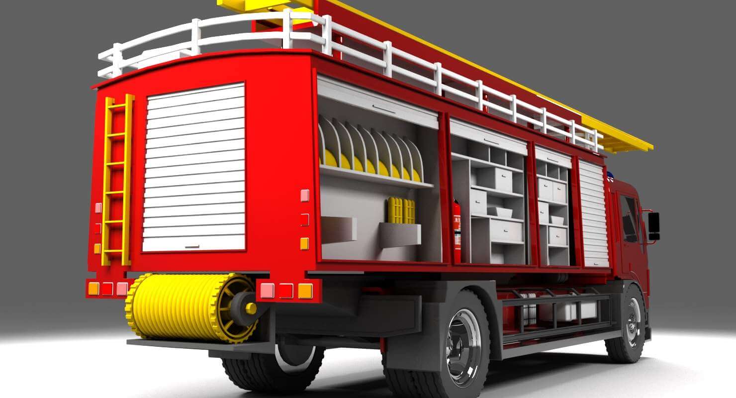 HGV Fire Truck - 3D Model by Giimann