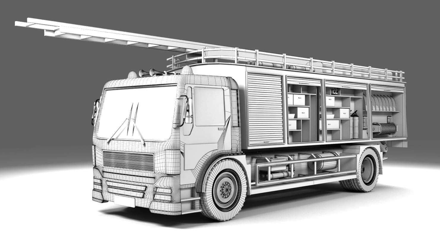 HGV Fire Truck - 3D Model by Giimann