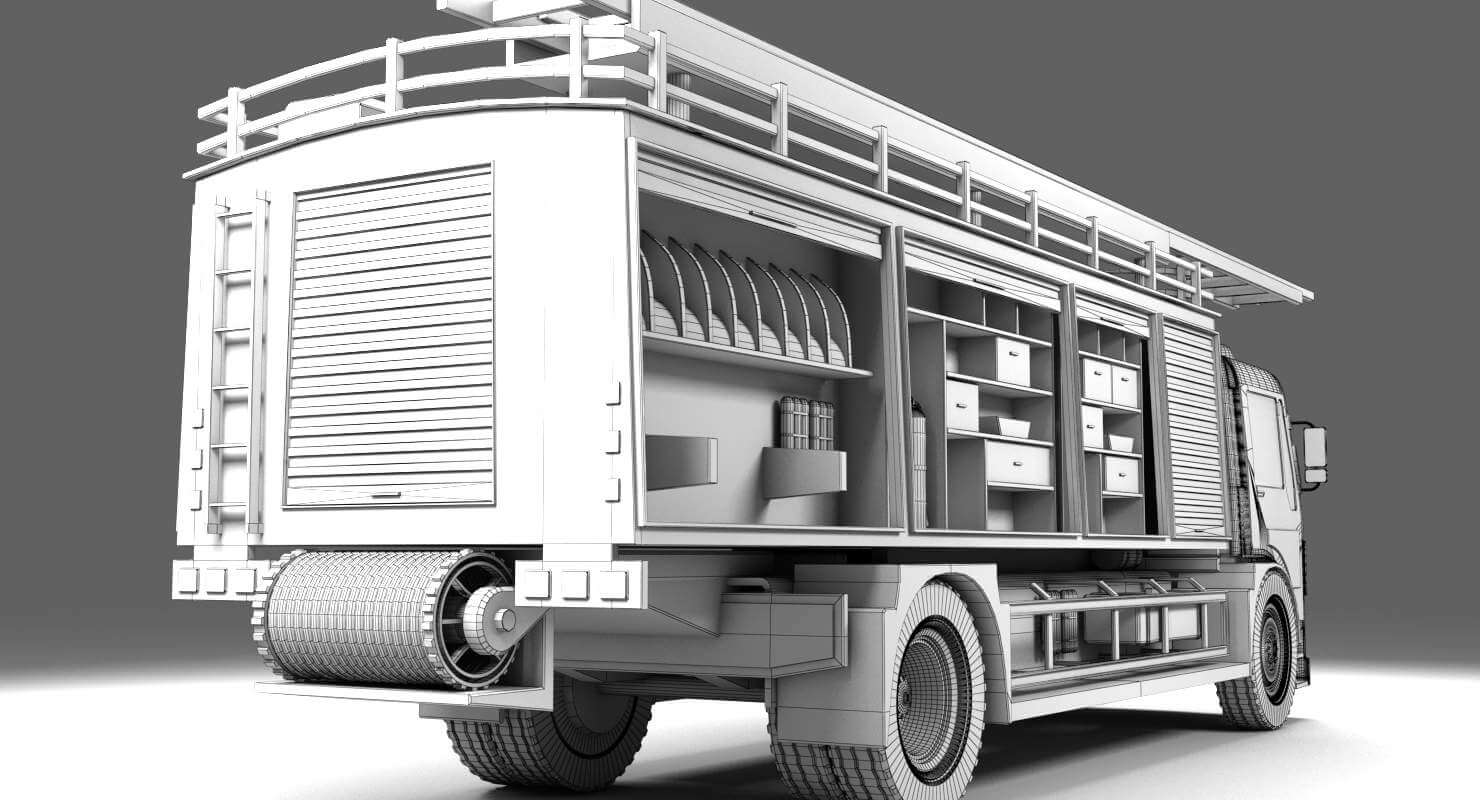 HGV Fire Truck - 3D Model by Giimann