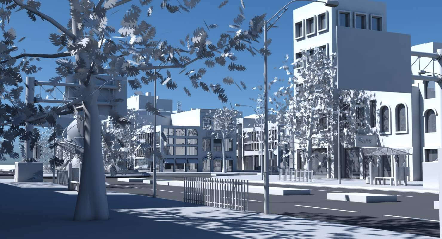 City Street - 3D Model by Giimann