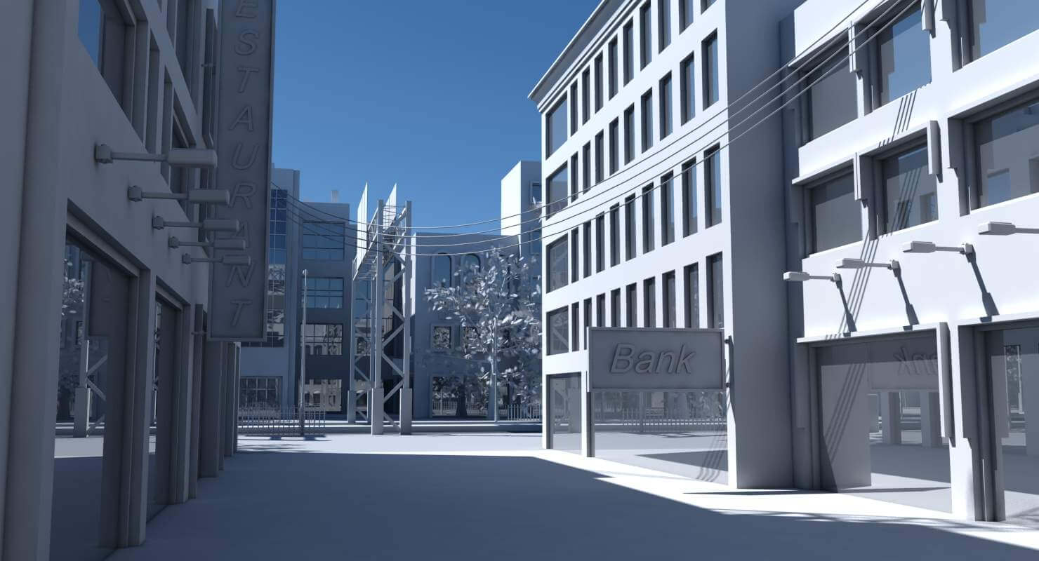 City Street - 3D Model by Giimann