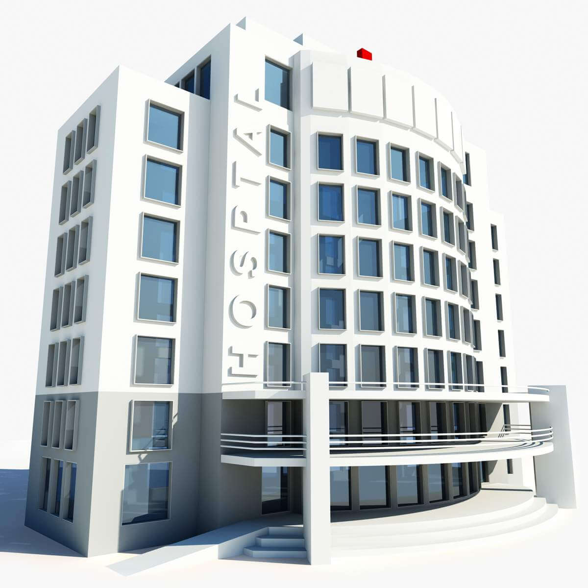 Hospital Building Symbol - 3D Model by Giimann