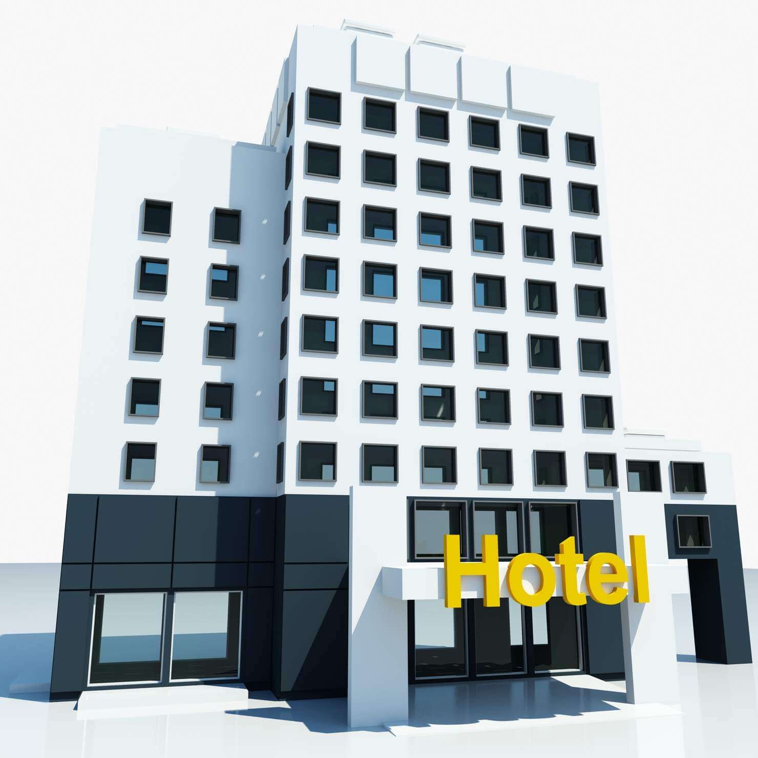 Hotel Building - 3D Model by Giimann