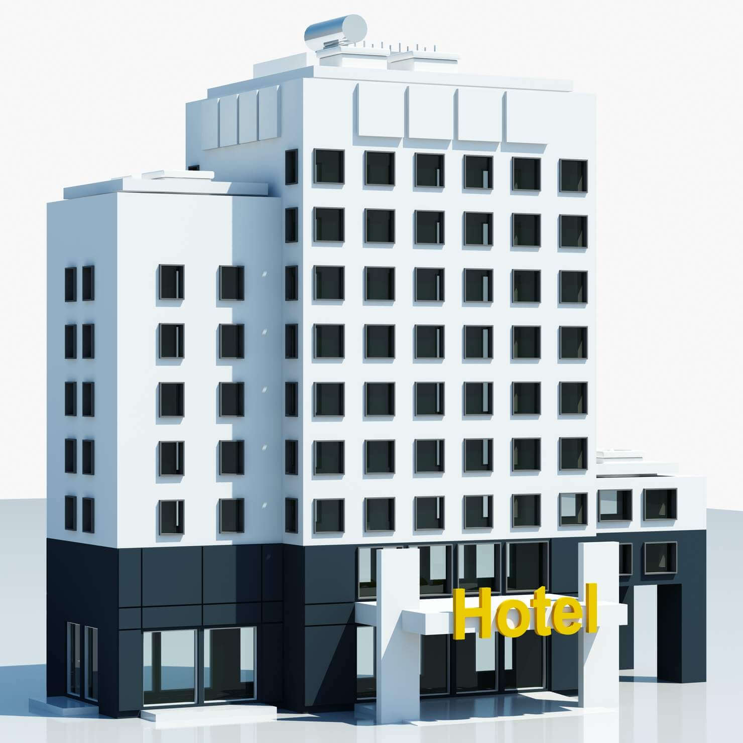 Hotel Building - 3D Model by Giimann