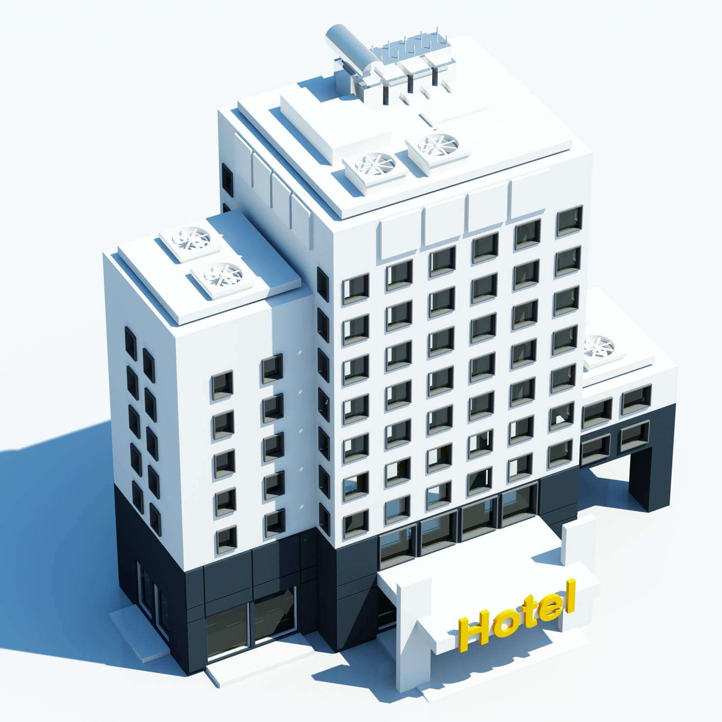 Hotel Building - 3D Model by Giimann