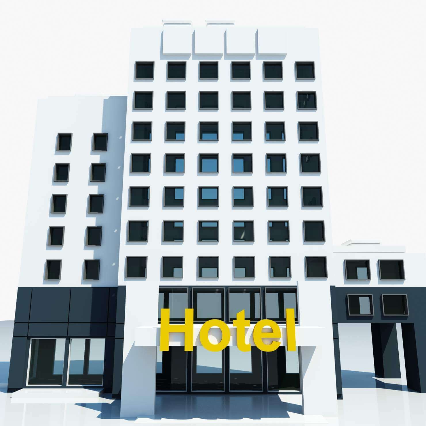 Hotel Building - 3D Model by Giimann