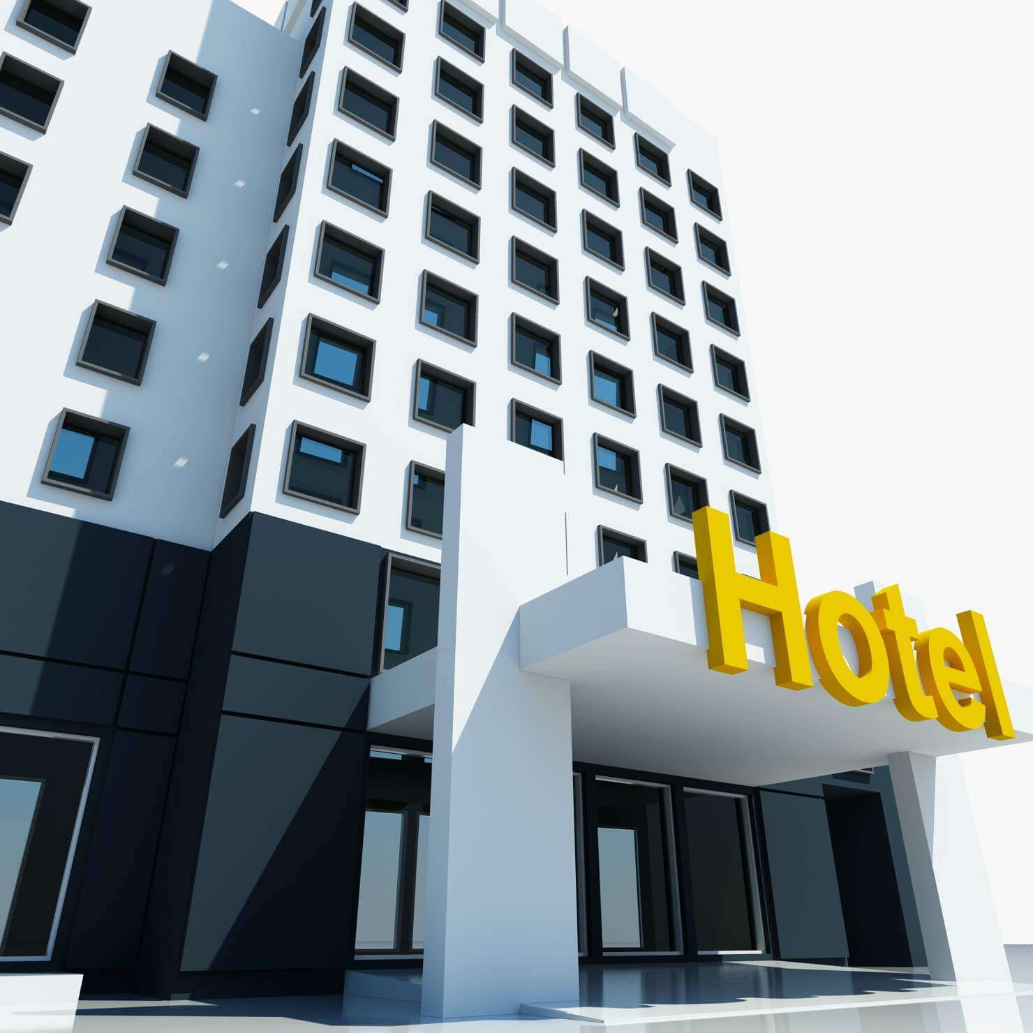 Hotel Building - 3D Model by Giimann