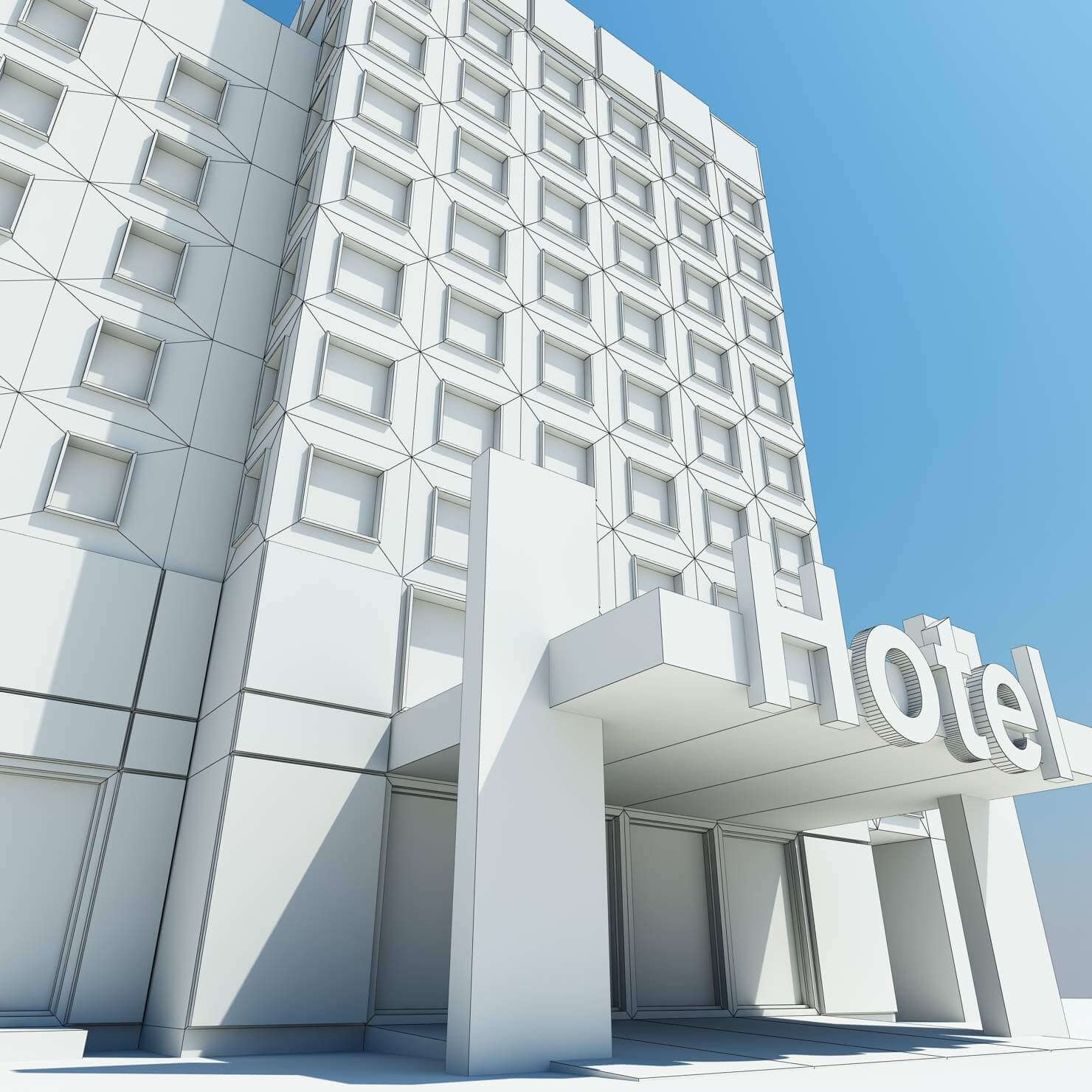 Hotel Building - 3D Model by Giimann