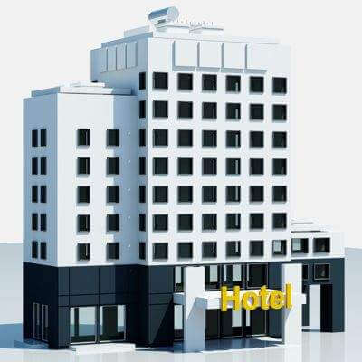 Hotel Building - 3D Model by Giimann