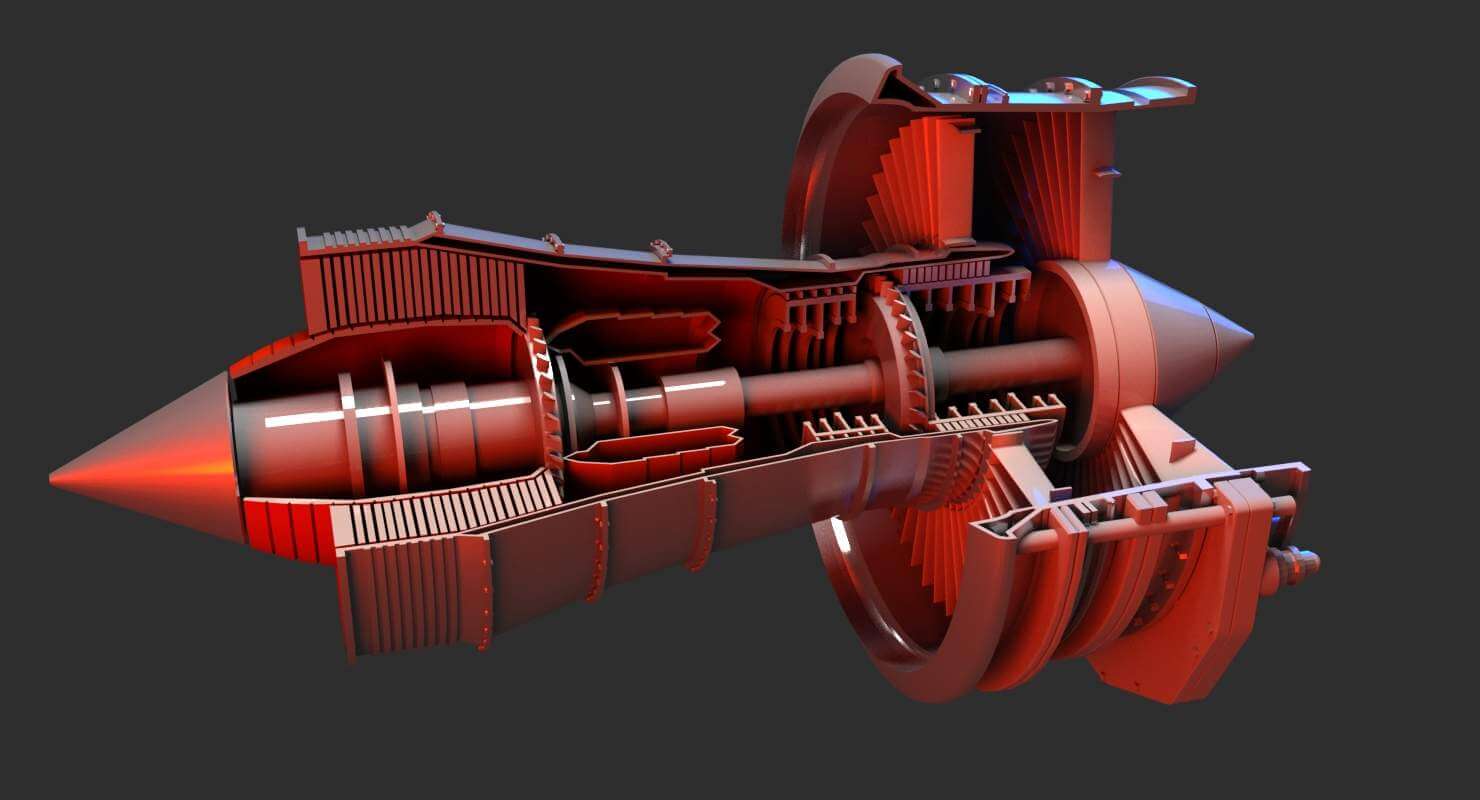Jet Engine - 3D Model by Giimann