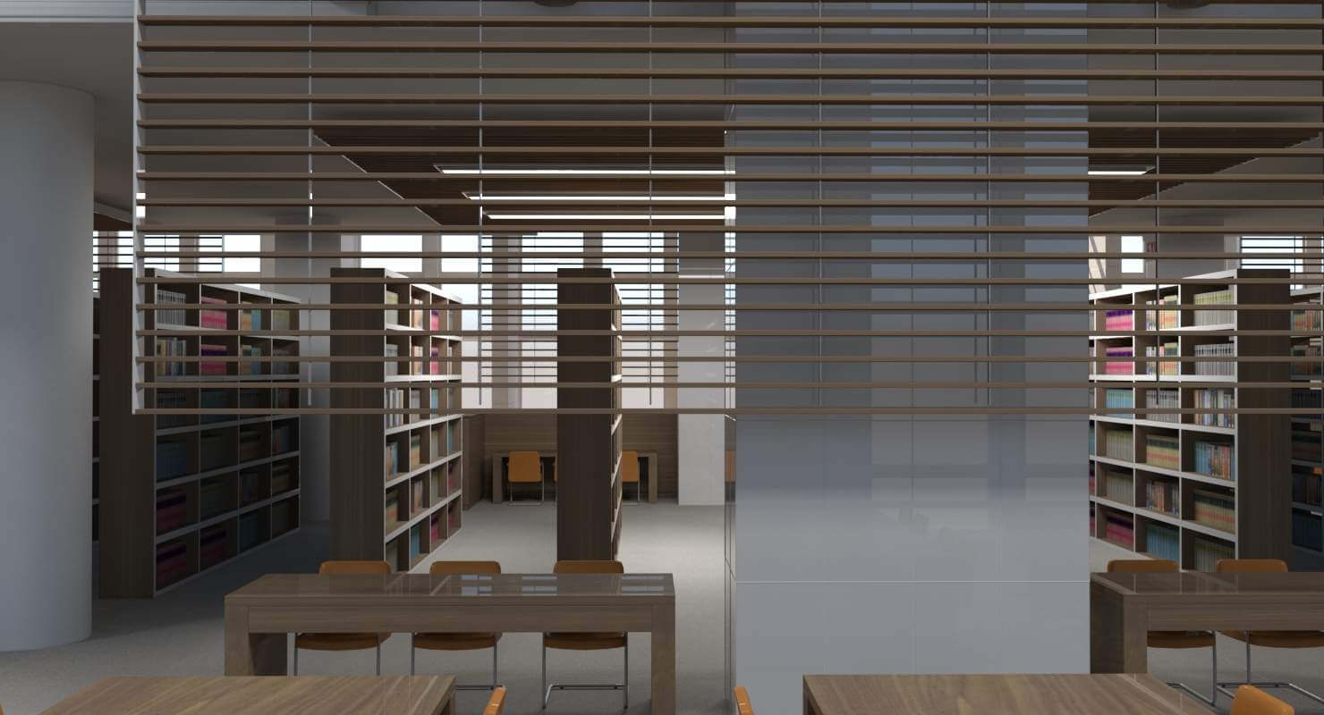 Library Interior - 3D Model by Giimann