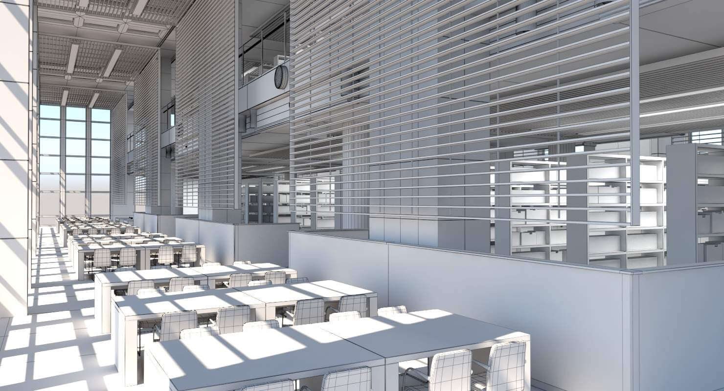 Library Interior - 3D Model by Giimann