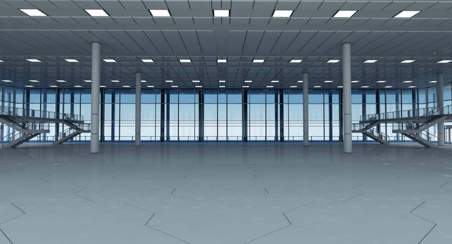 Modern Glass Building Interior And Exterior - 3D Model by Giimann