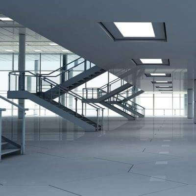 Modern Glass Building Interior And Exterior - 3D Model by Giimann