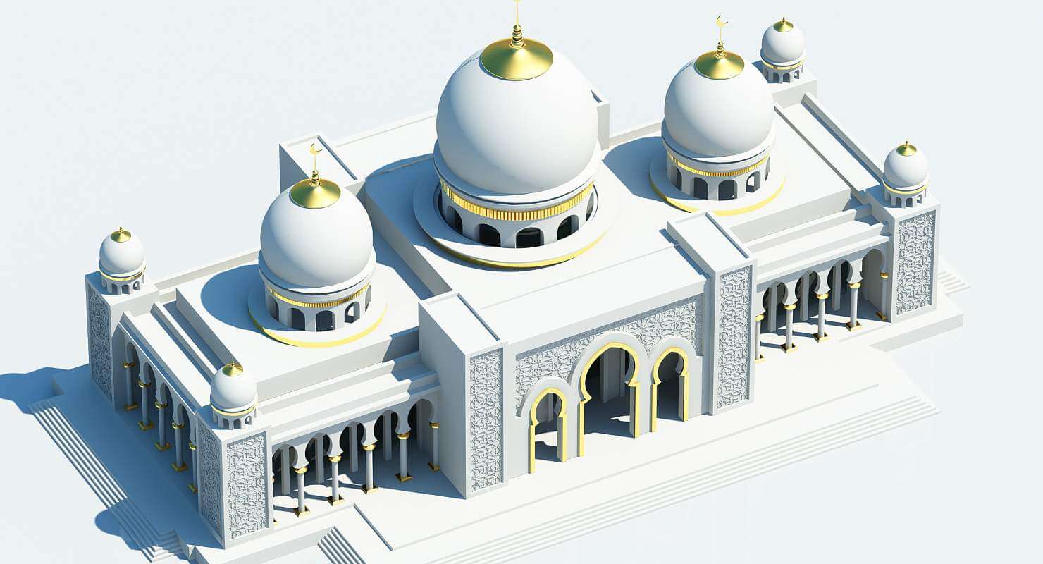 Mosque Building - 3D Model by Giimann