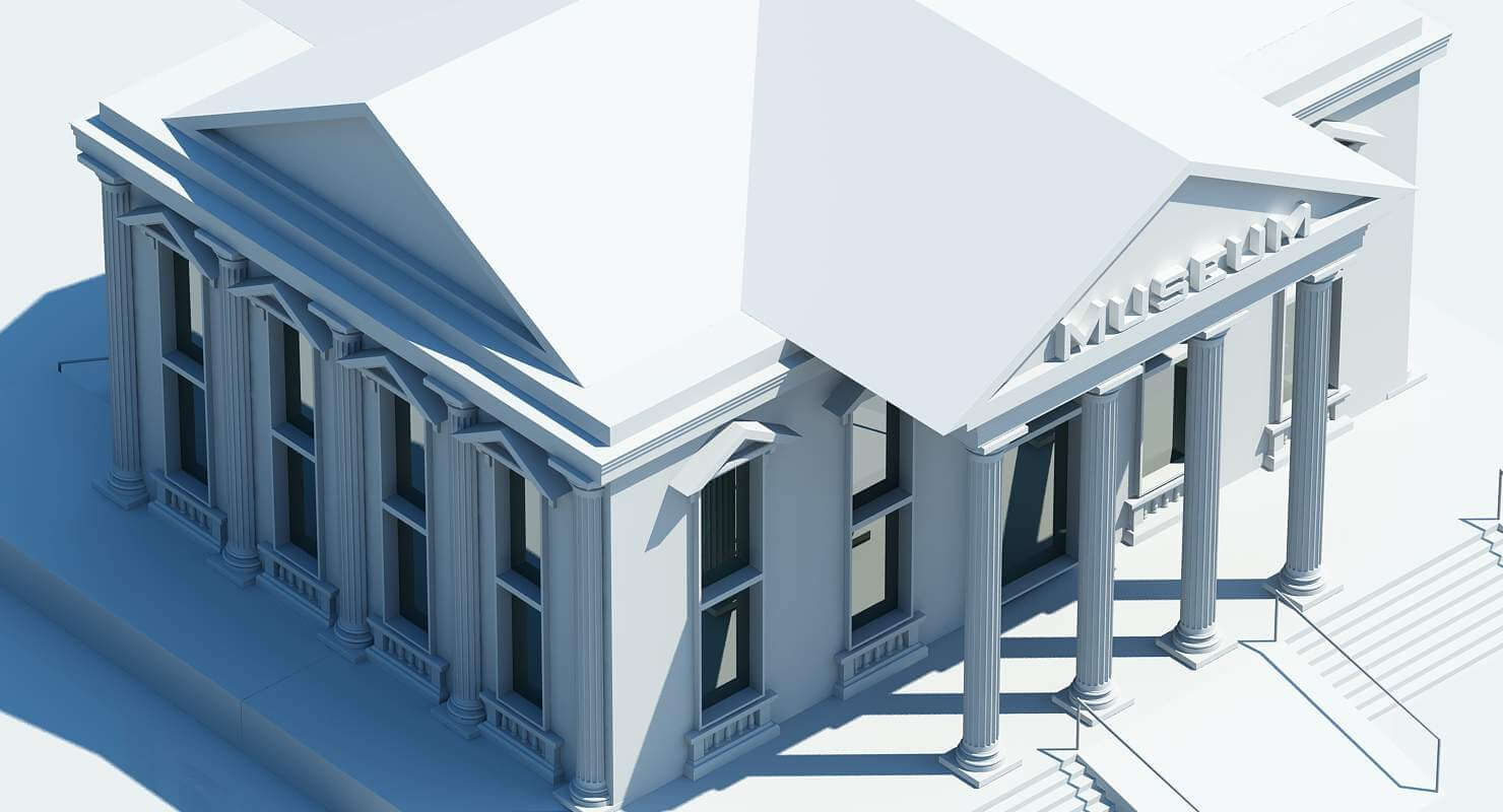 Museum Building Symbol - 3D Model by Giimann