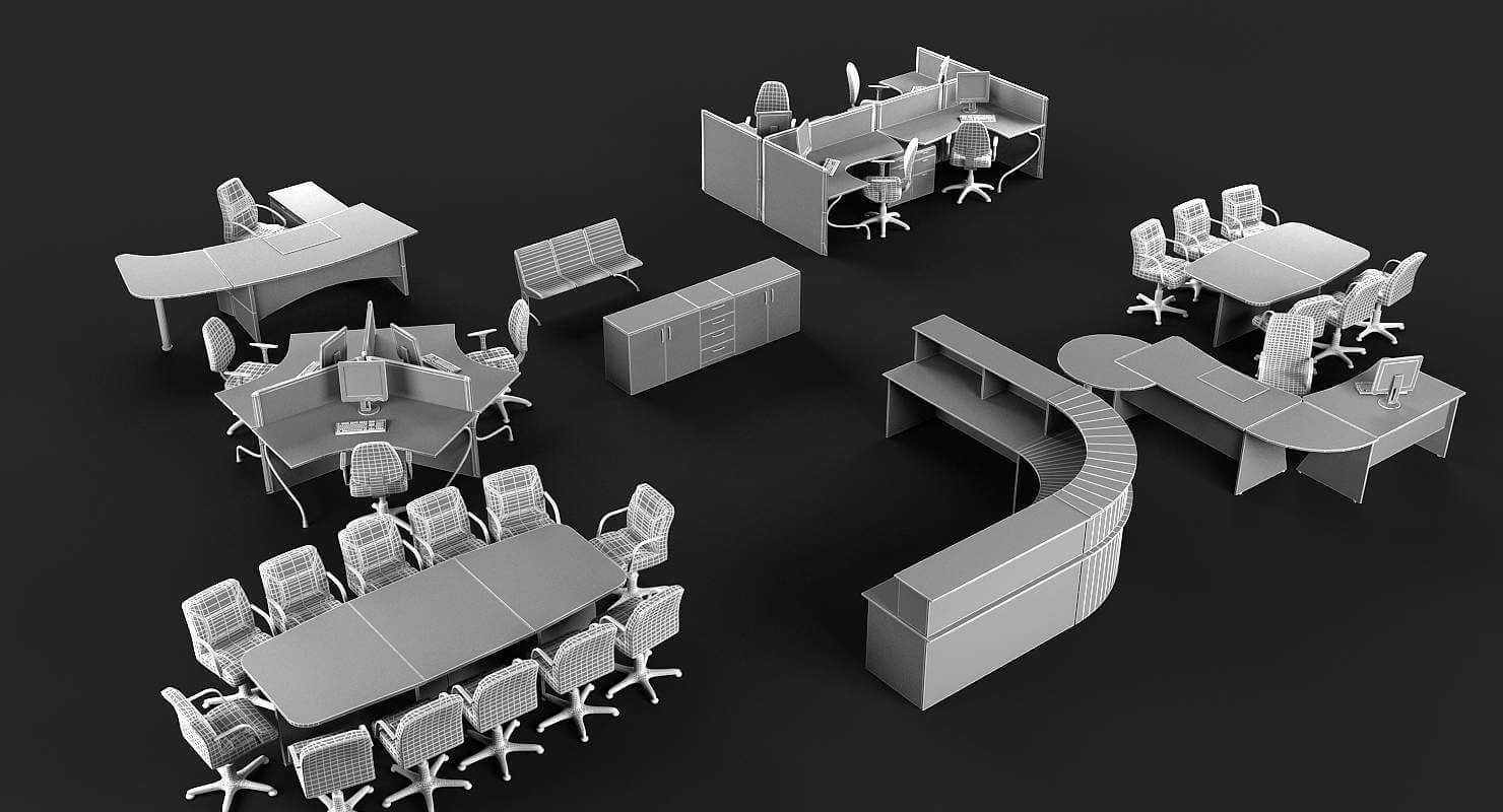 Office Furniture Pack 2 - 3D Model by Giimann
