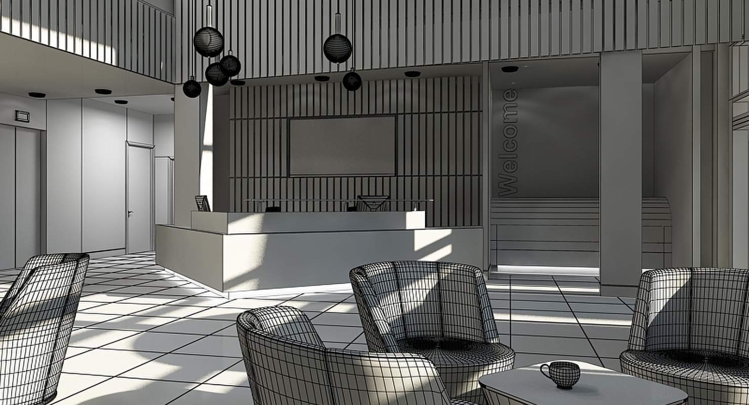 Office Interior Reception - 3D Model by Giimann