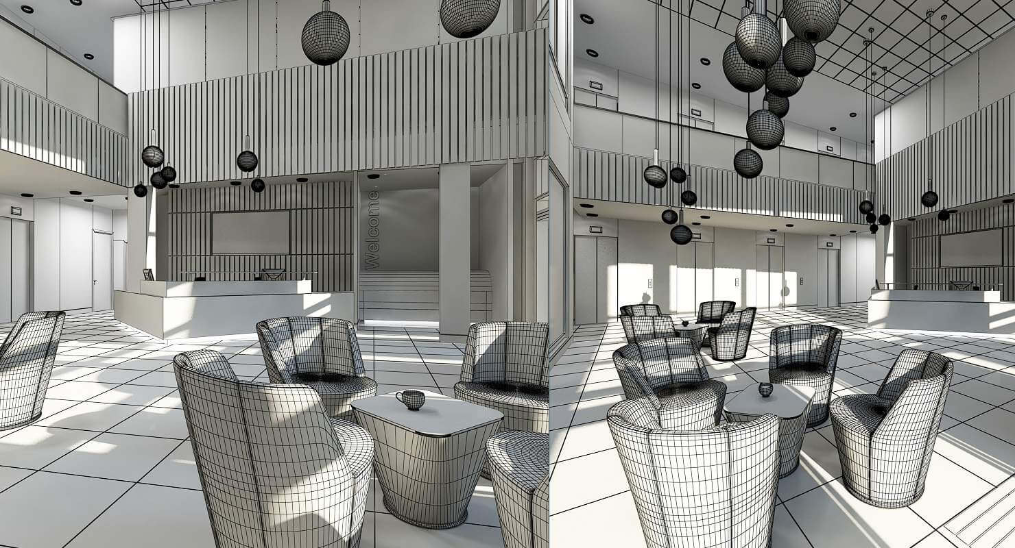 Office Interior Reception - 3D Model by Giimann