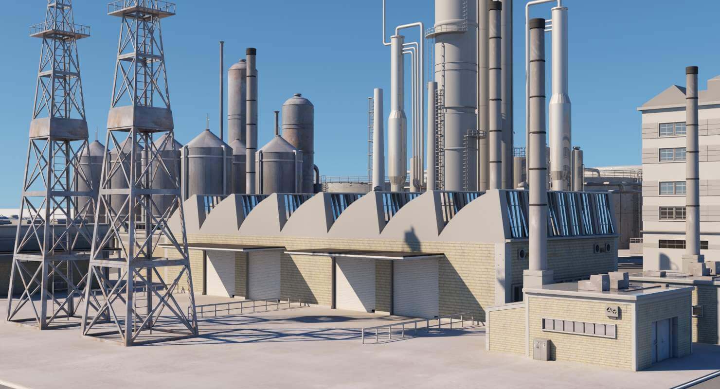 Oil Refinery - 3D Model by Giimann