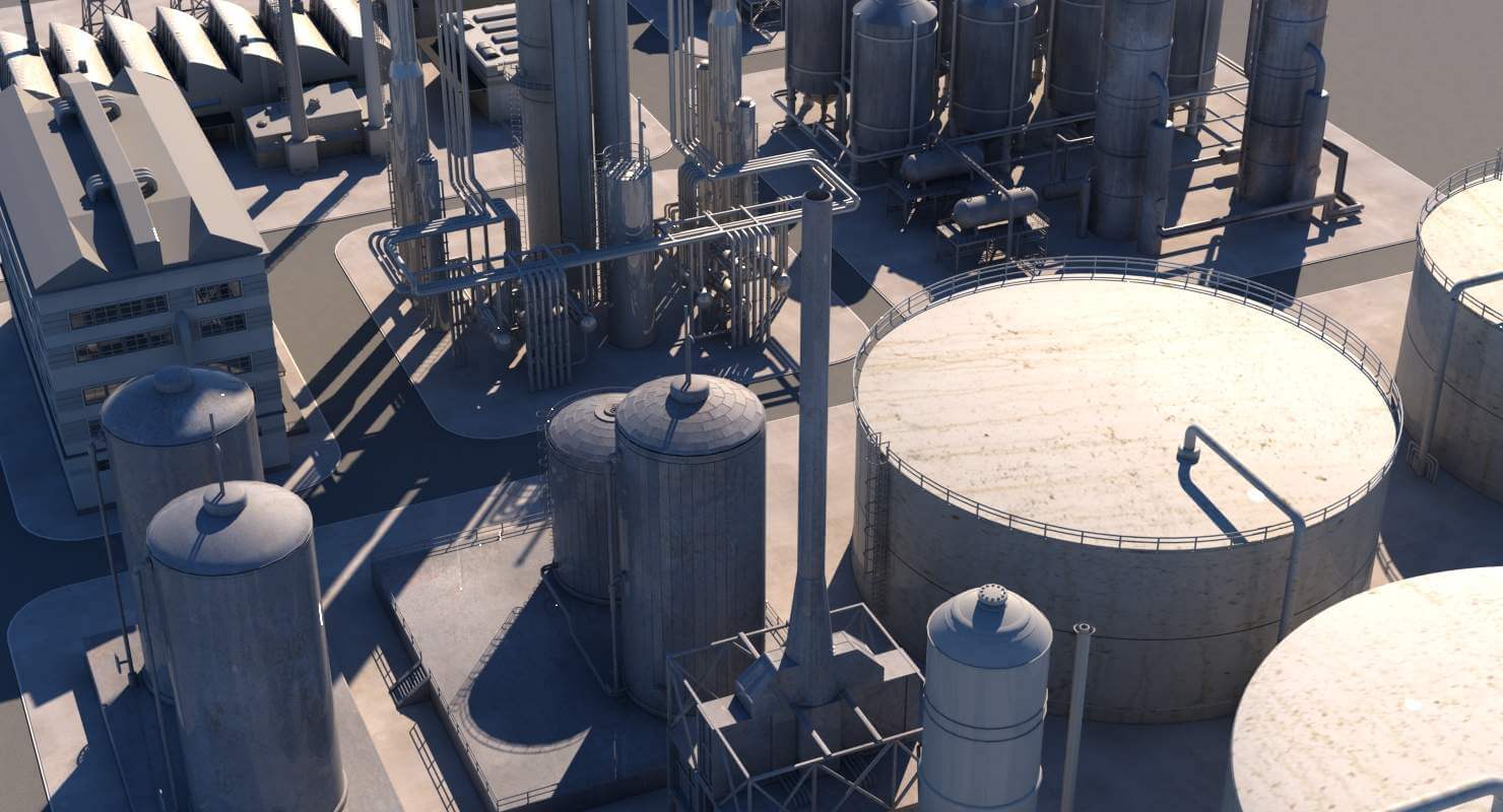 Oil Refinery - 3D Model by Giimann