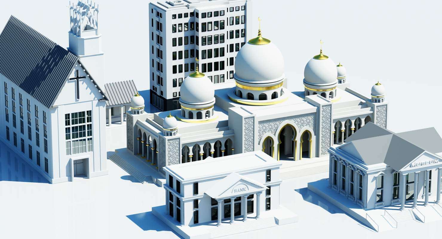 Public Buildings Symbol Collection 2 - 3D Model by Giimann
