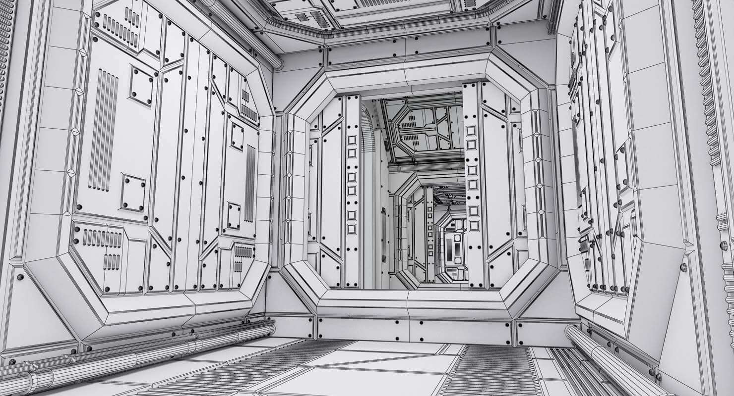 Sci-Fi Interior 3D Model by Giimann