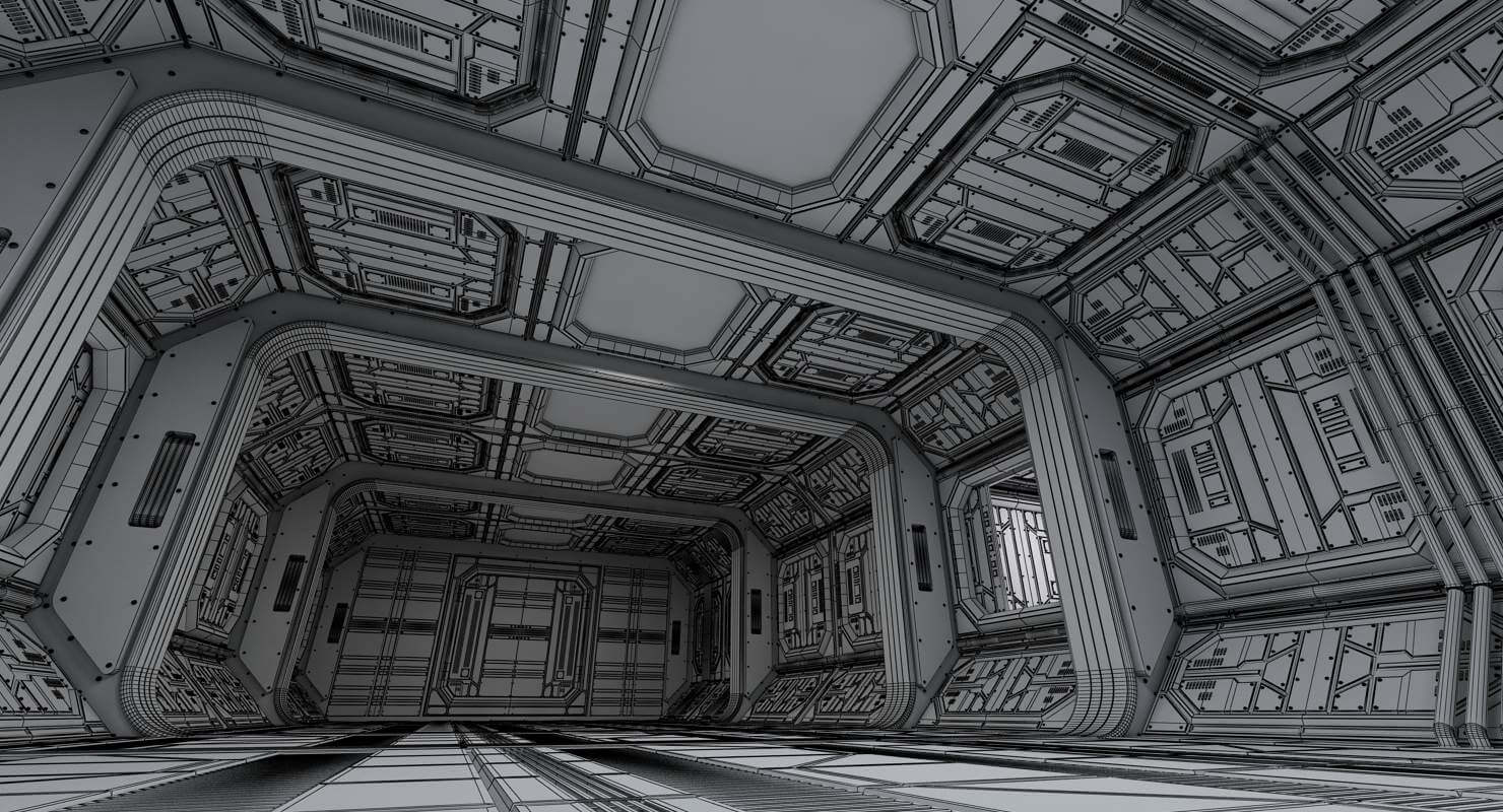 Sci-Fi Interior 3D Model by Giimann