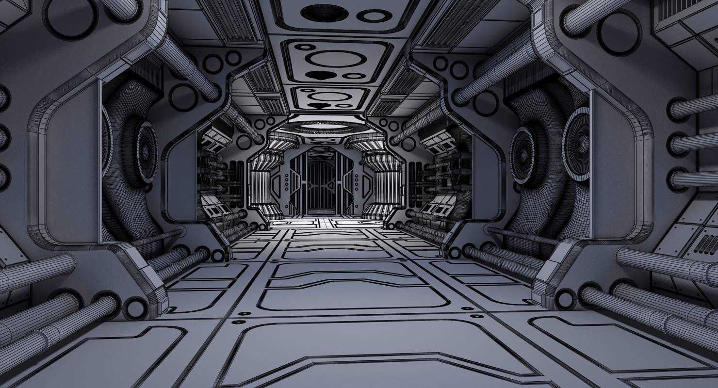 Sci-Fi Interior 3D Model by Giimann