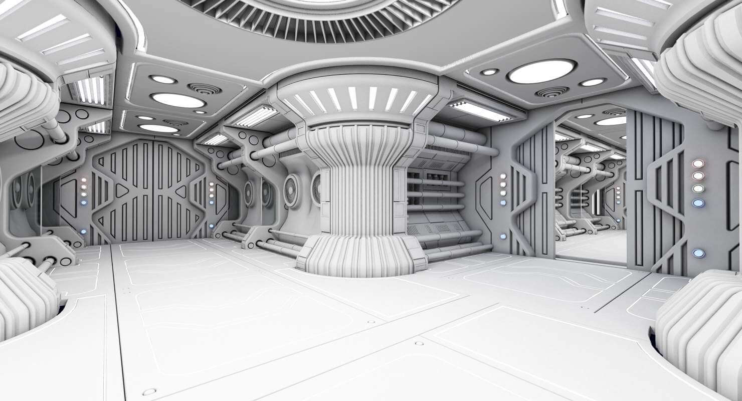 Sci-Fi Interior 3D Model by Giimann