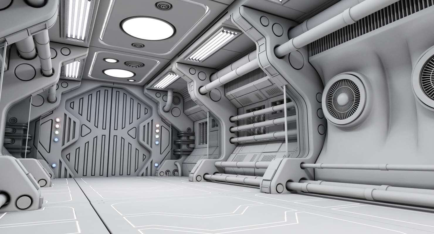 Sci-Fi Interior 3D Model by Giimann