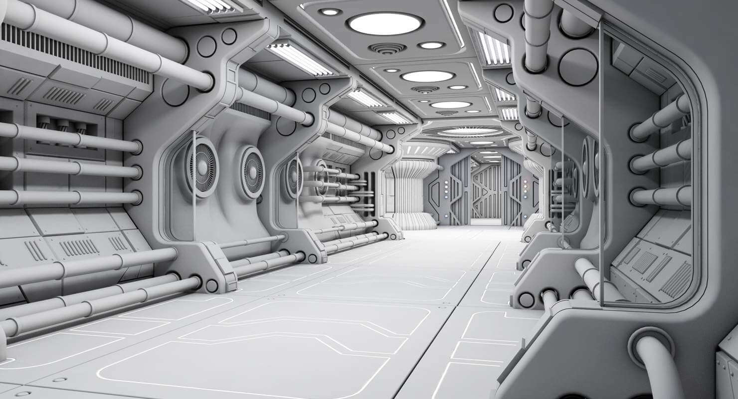 Sci-Fi Interior 3D Model by Giimann