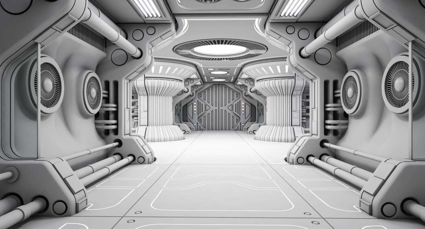 Sci-Fi Interior 3D Model by Giimann