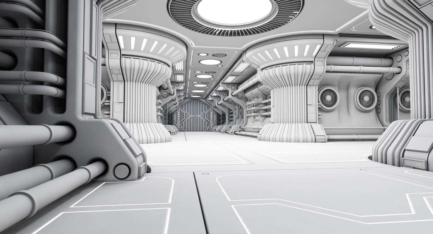 Sci-Fi Interior 3D Model by Giimann