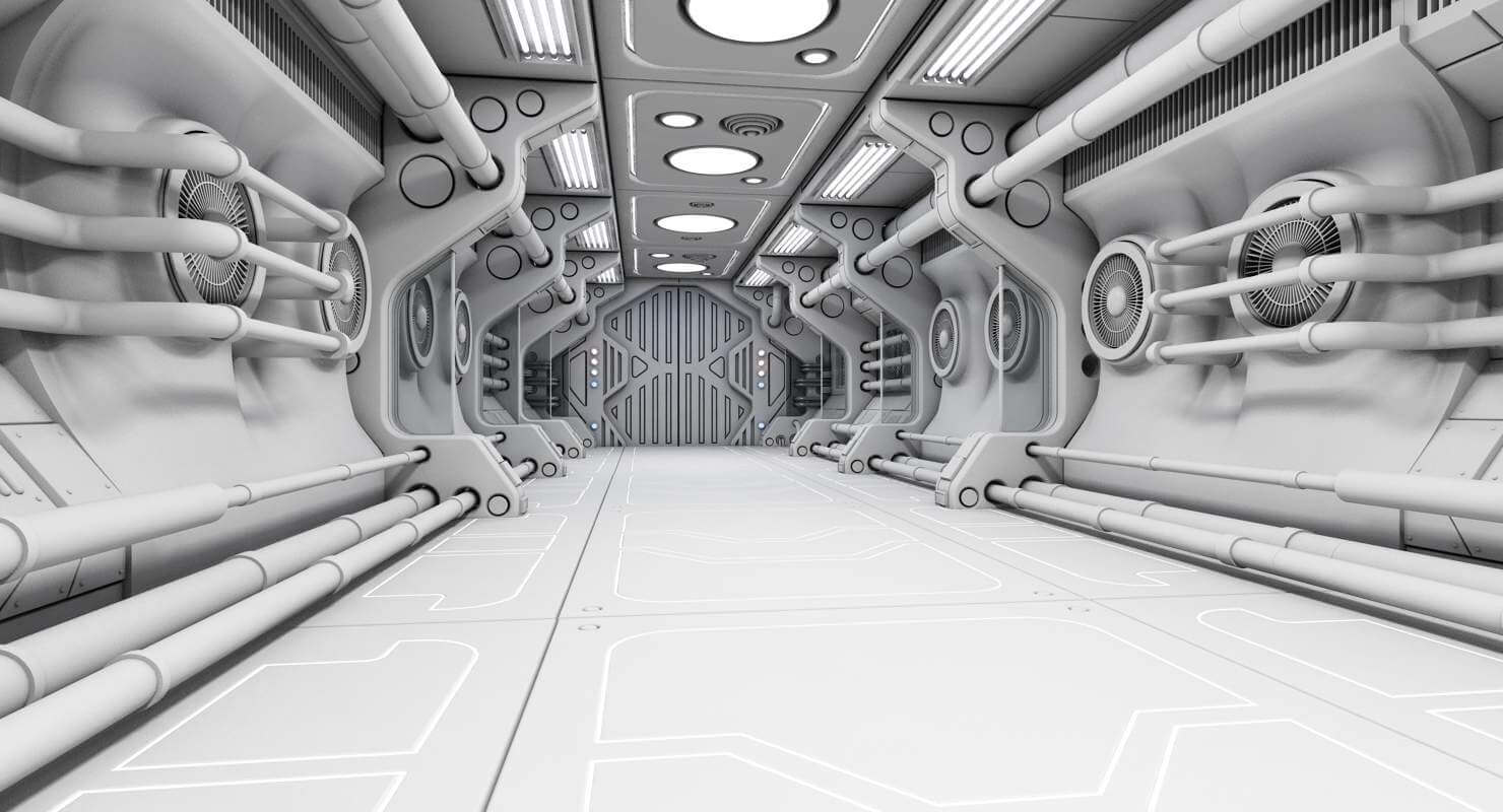 Sci-Fi Interior 3D Model by Giimann