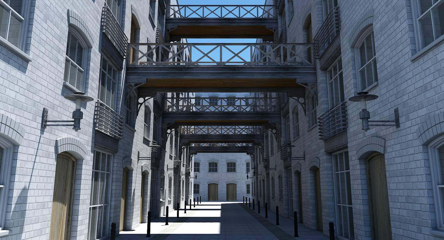 Street Alley Way - 3D Model by Giimann