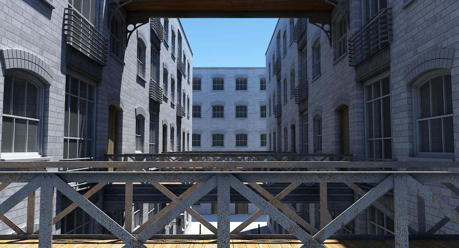 Street Alley Way - 3D Model by Giimann